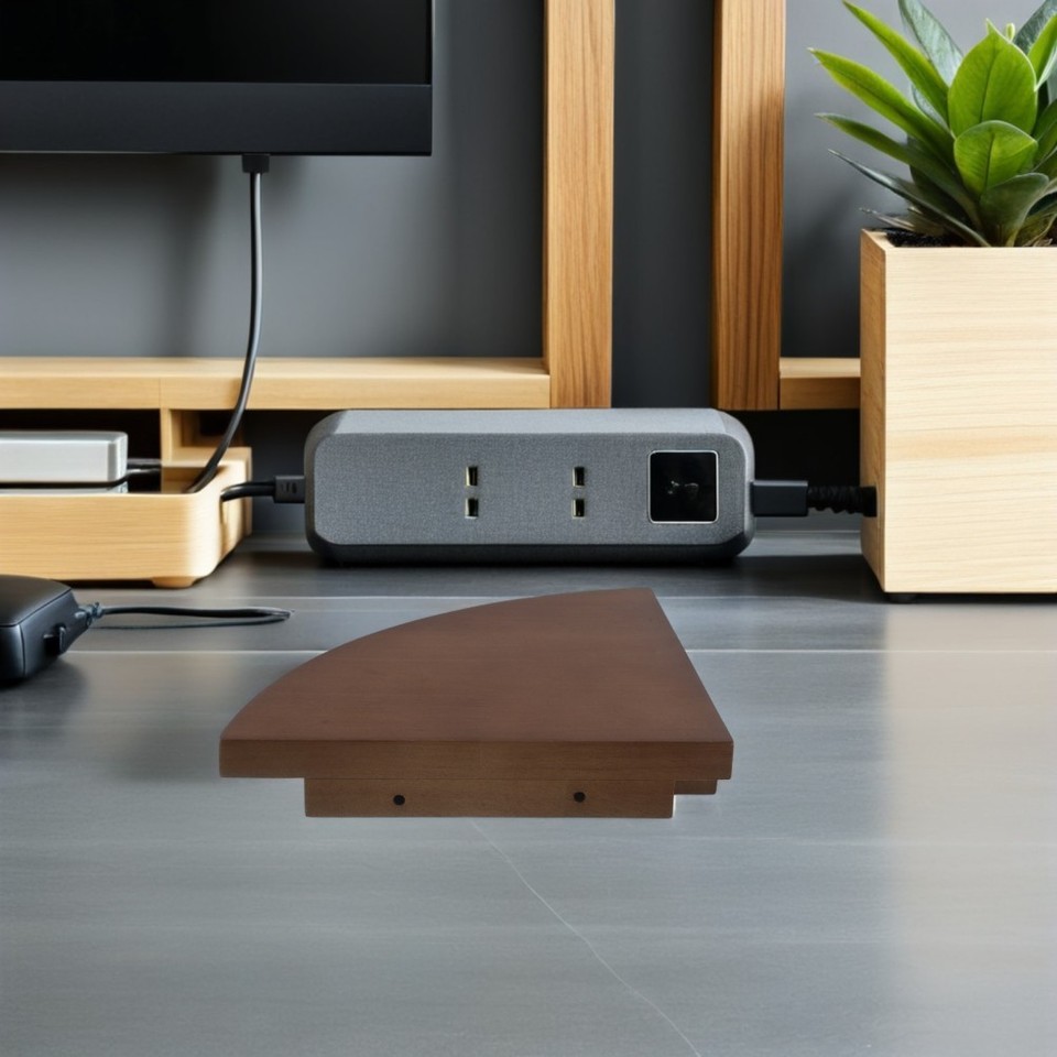 Corner Floating Shelves: Fan Shaped Wooden Corner Wall Shelf ...