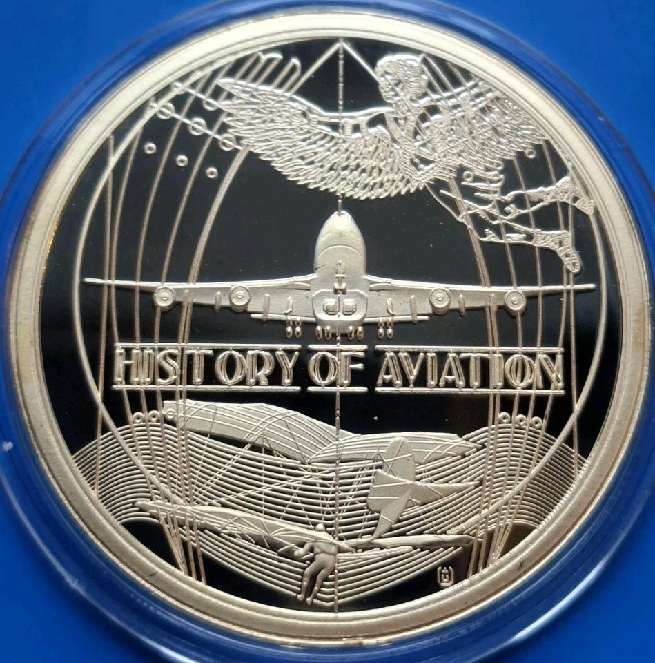2019 History of Aviation 40mm Zeppelin LZ 1 Flight Gold Plated Proof ...