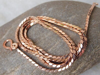 100% Pure Copper Chain necklace, Copper Wheat chain, Solid Copper ...
