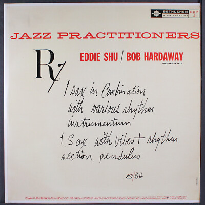 EDDIE SHU / BOB HARDAWAY: jazz practictioners BETHLEHEM 12" LP 33 RPM ...