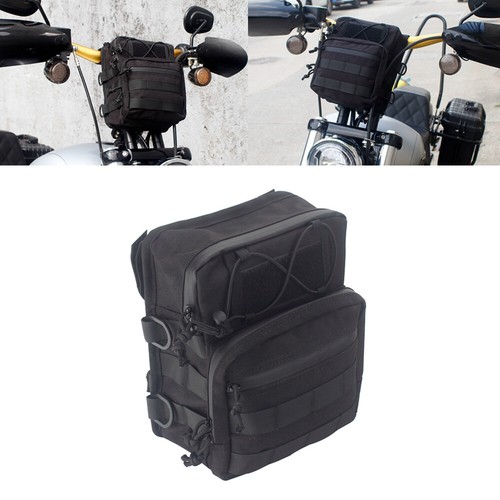 Black Handlebar Bag Luggage Storage Bag For Harley Chopper Bobber ...
