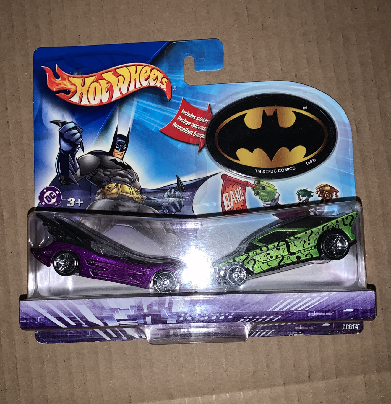 Hot Wheels ~2003~BATMOBILE vs THE RIDDLER~2 Pack~/Sticker~Rare-Error | eBay