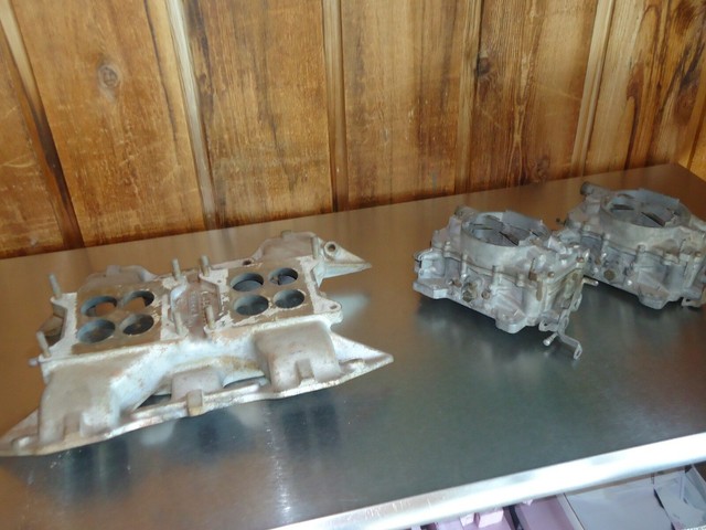 Dual Quad 2x4 Mopar Intake Manifold B Engine 383 / 400 1827899-1 Cast ...