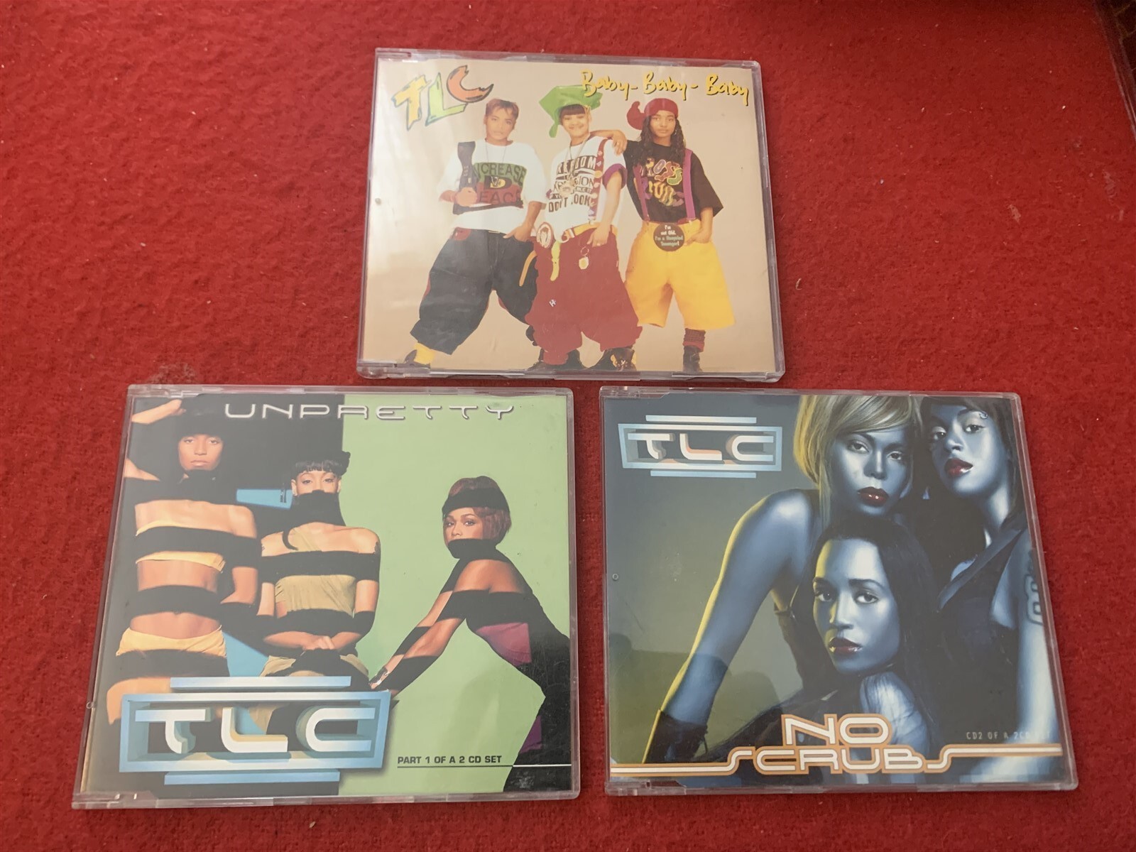 TLC 3 x CD SINGLE BABY-BABY-BABY NO SCRUBS UNPRETTY NICE CONDITION HIP ...