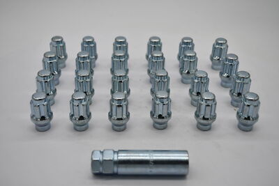 Set 24 ET Spline Lug Nut Kit Zinc 12mm x 1.5 1.4" Tall M12x1.5 Extended ...