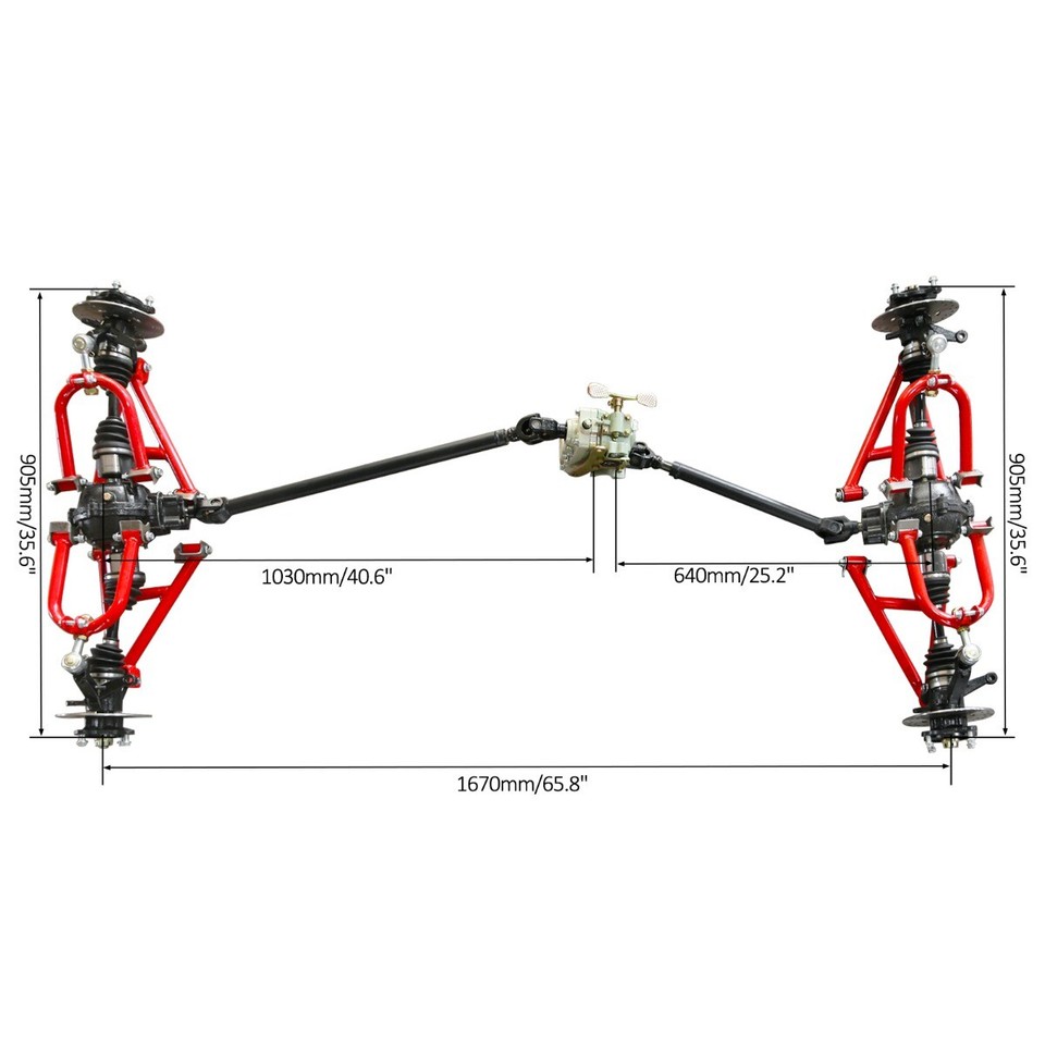 Go Kart 4WD Front Rear Drive Shaft Set CV Axle Kit Suspension SwingArm ...