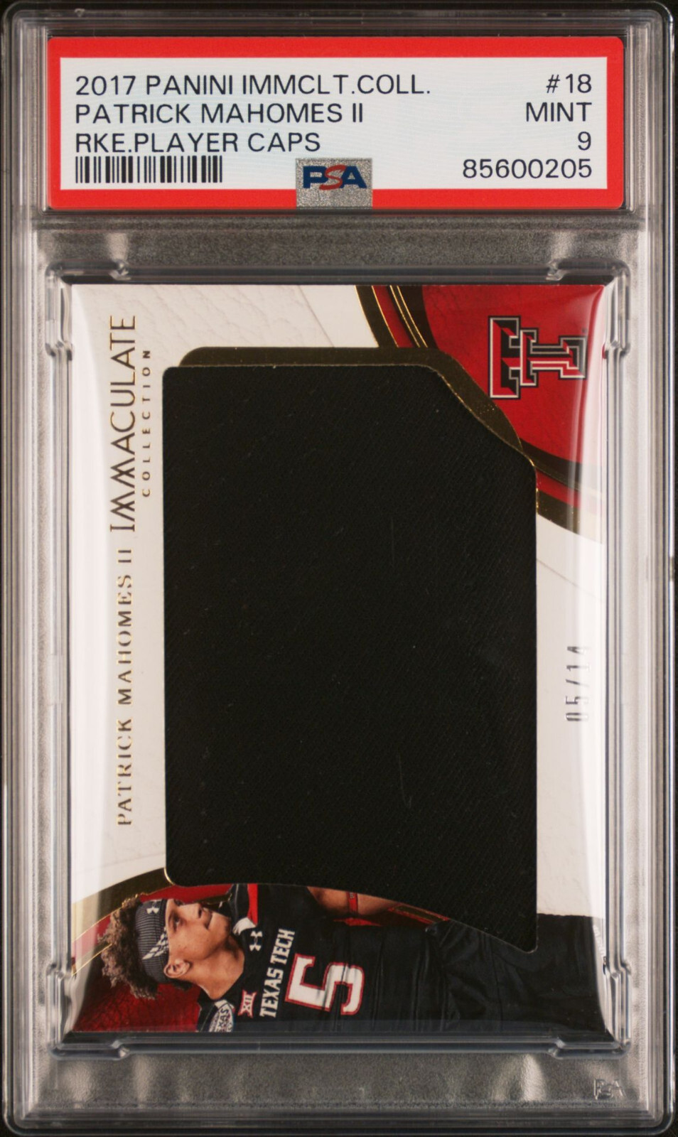 PSA 9 Patrick Mahomes II 2017 Immaculate Collection Rookie Caps RC/14 ...