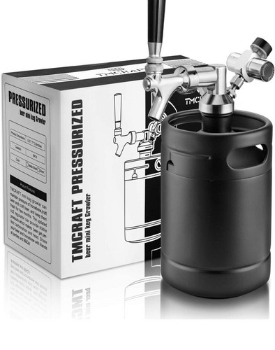 TM Pressurized Beer Mini Keg System - 64oz Stainless Steel Growler Tap ...