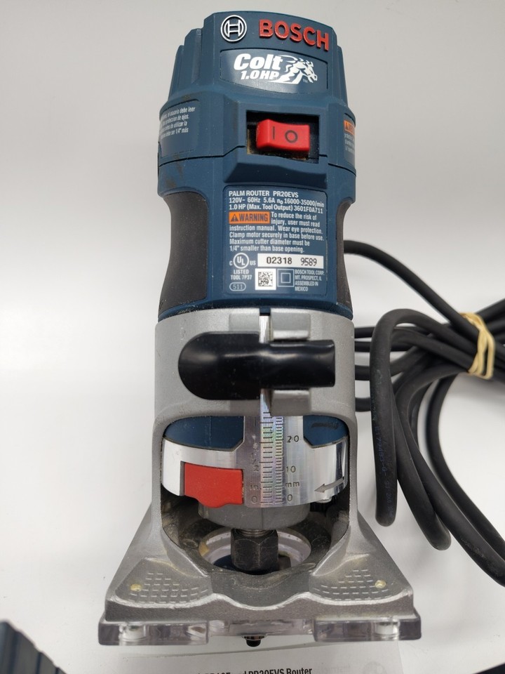 Bosch PR20EVS Colt 1.0HP 120V Corded Palm Router w/ 4 Bits ...