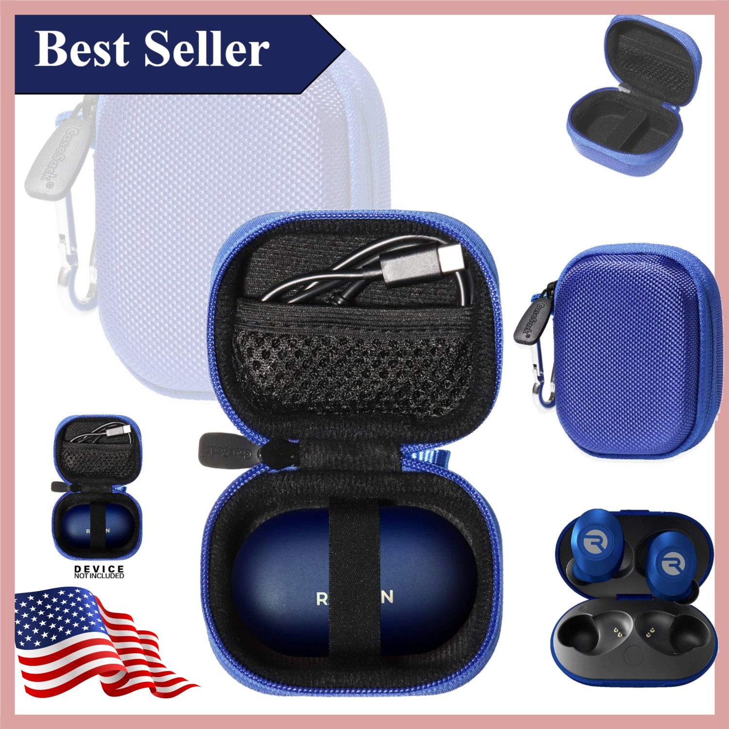 Compact Hard Shell Case for Raycon Everyday Bluetooth Earbuds - Blue | eBay