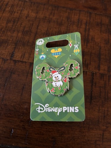 Disney Mickey Mouse Wreath & Snowman Pin -WDW | eBay