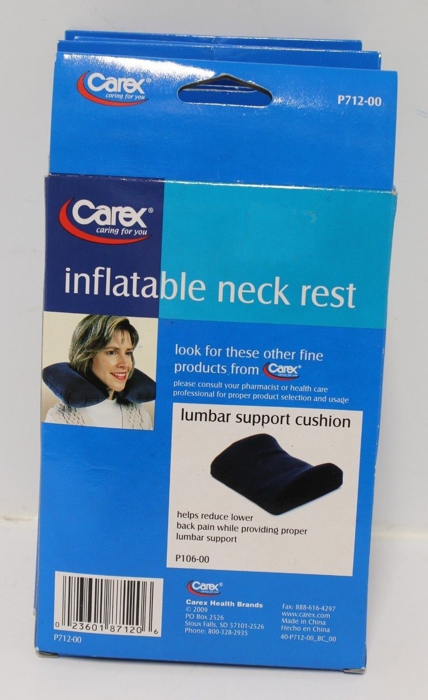 (4) New Carex Inflatable Neck Rest Pillow and Travel Pouch | eBay
