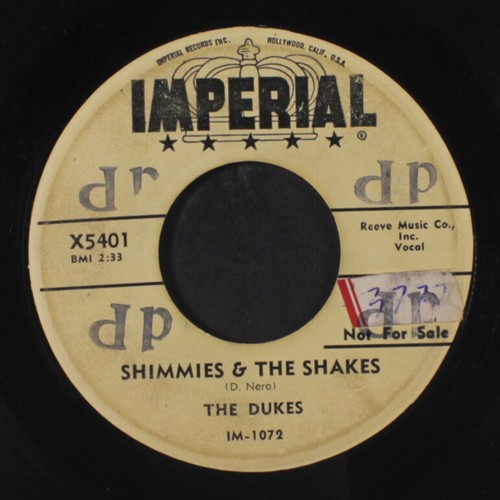 DUKES: teardrop eyes / shimmies & the shakes Imperial 7" Single 45 RPM ...