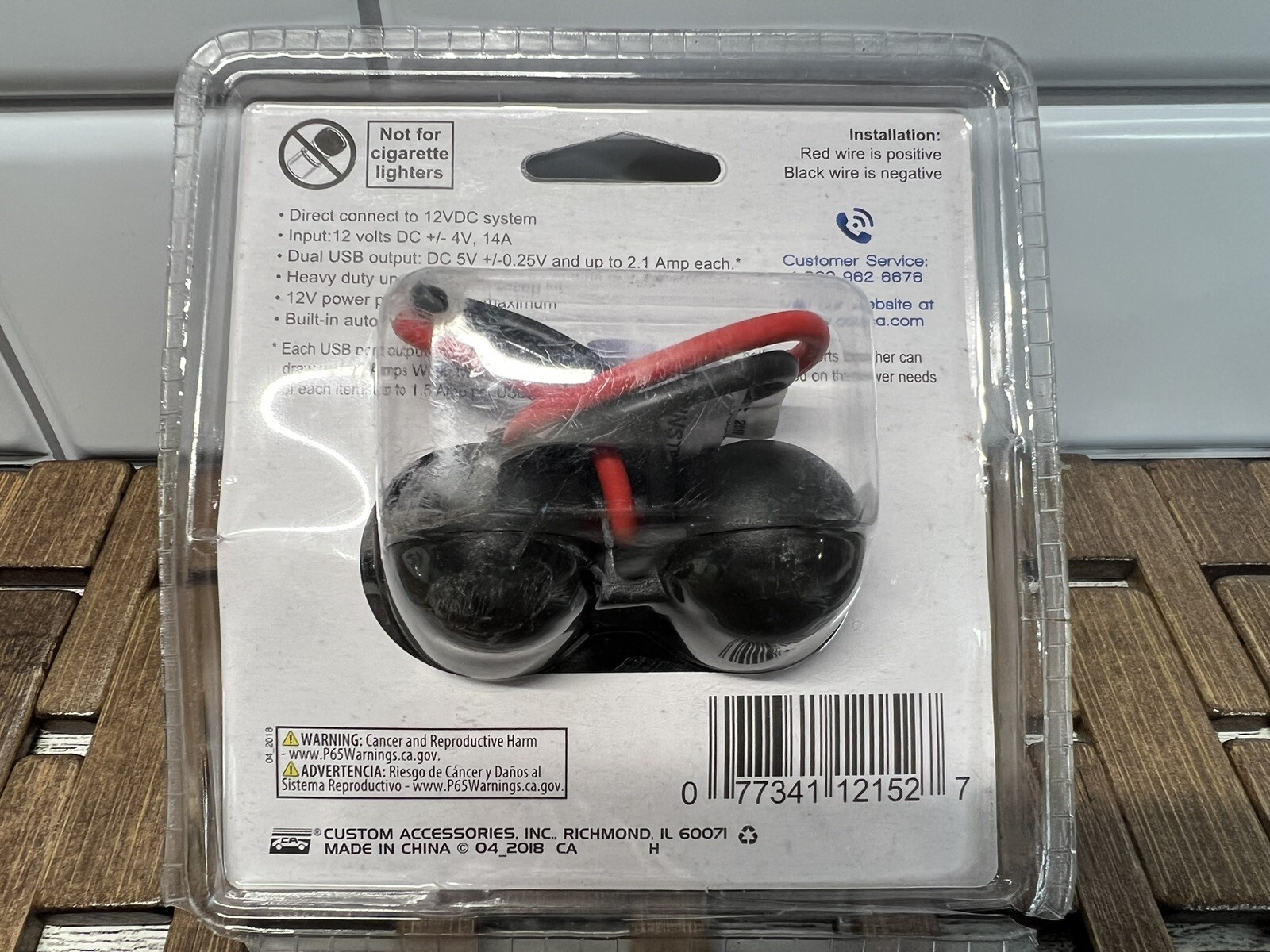 Custom Accessories 18003 Black 12V Dual 2.1A USB Port Auxiliary Power ...