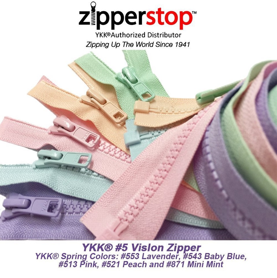 YKK Fashion Trends Zippers Sport #5 Vislon Jacket Medium Weight Molded ...