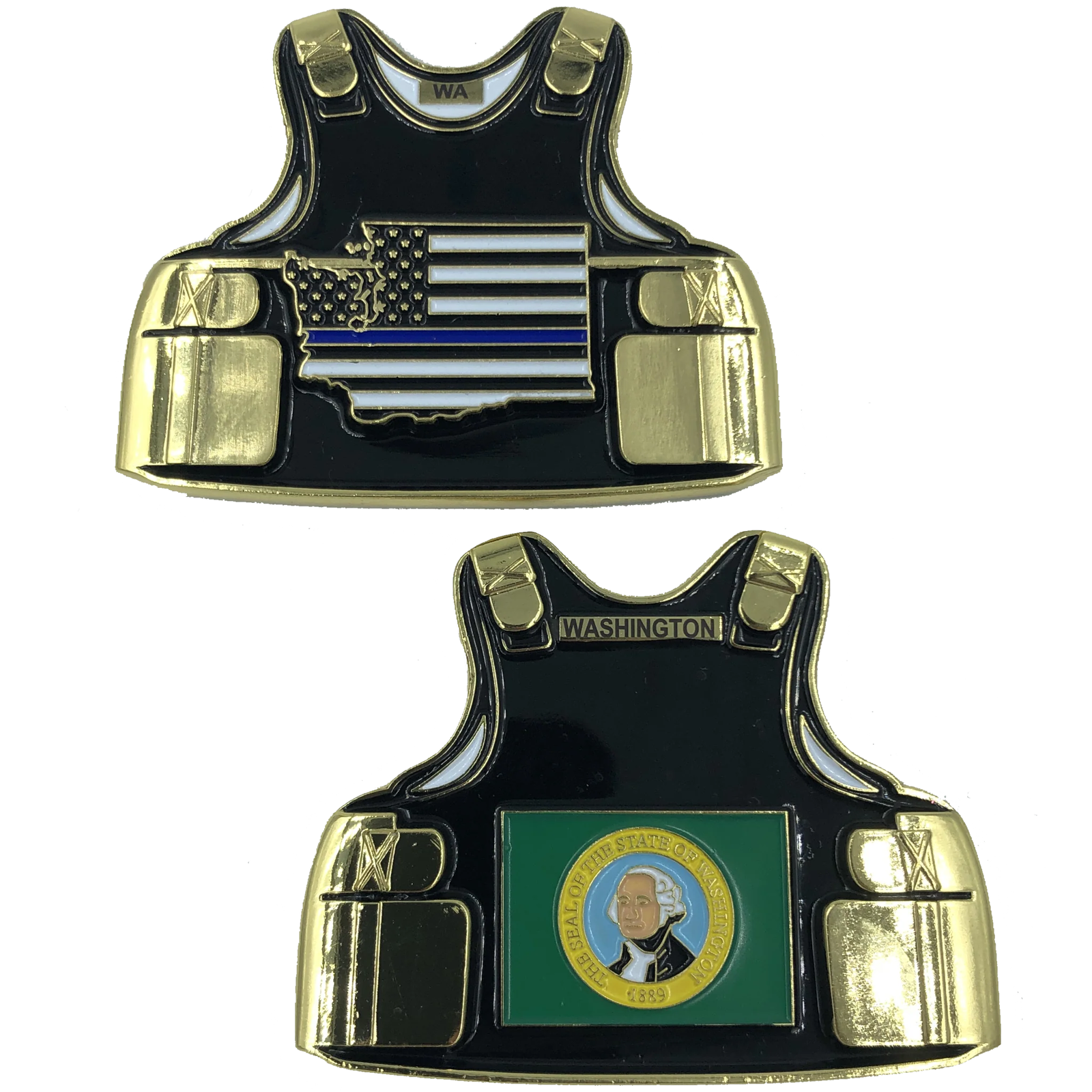 Washington LEO Thin Blue Line Police Body Armor State Flag Challenge ...
