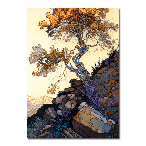 Abstract Golden Tree Art Photo Poster A4 Print Wall Art | eBay