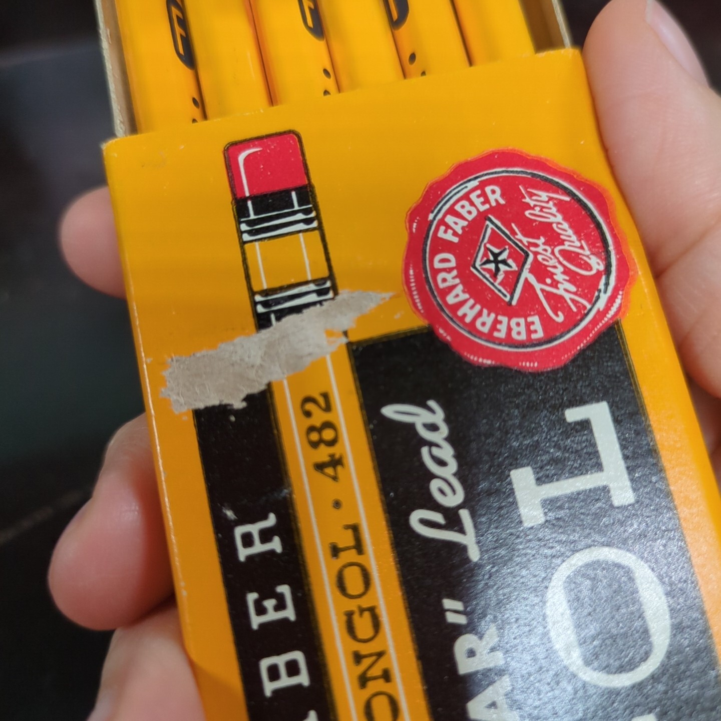 Eberhard Faber Mongol 482 # F "Diamond Star" Pencils in Sliding Box ...