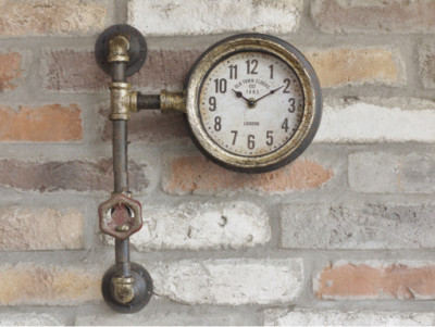 Industrial Pipe Wall Clock Vintage Warehouse Style Pipe Fittings Retro ...