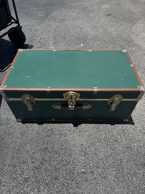 Vintage Concourse Travel Steamer Luggage black Rolling Trunk Chest ...