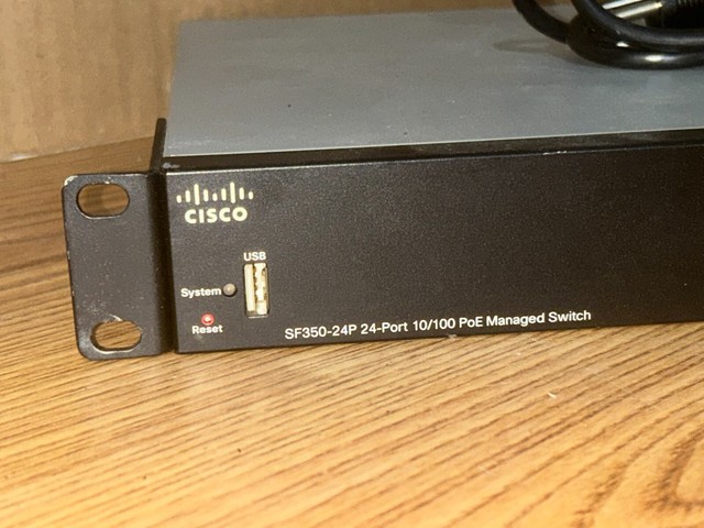 Cisco SF350-24P 24-Port 10/100 POE Managed Switch with Brackets - VGC ...
