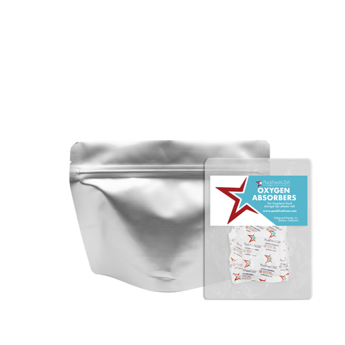 (100 Pack) 7.5 Mil Full-Portion MRE Mylar Pouch Bag + 200cc Oxygen ...