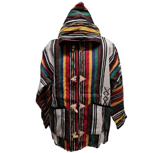 Unisex Multicoloured Striped Moroccan Cashmere Wool Blend Baja Jerga ...