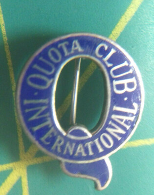 Quota Club International Pin Q shaped pin back is stamped LGB Sterling ...