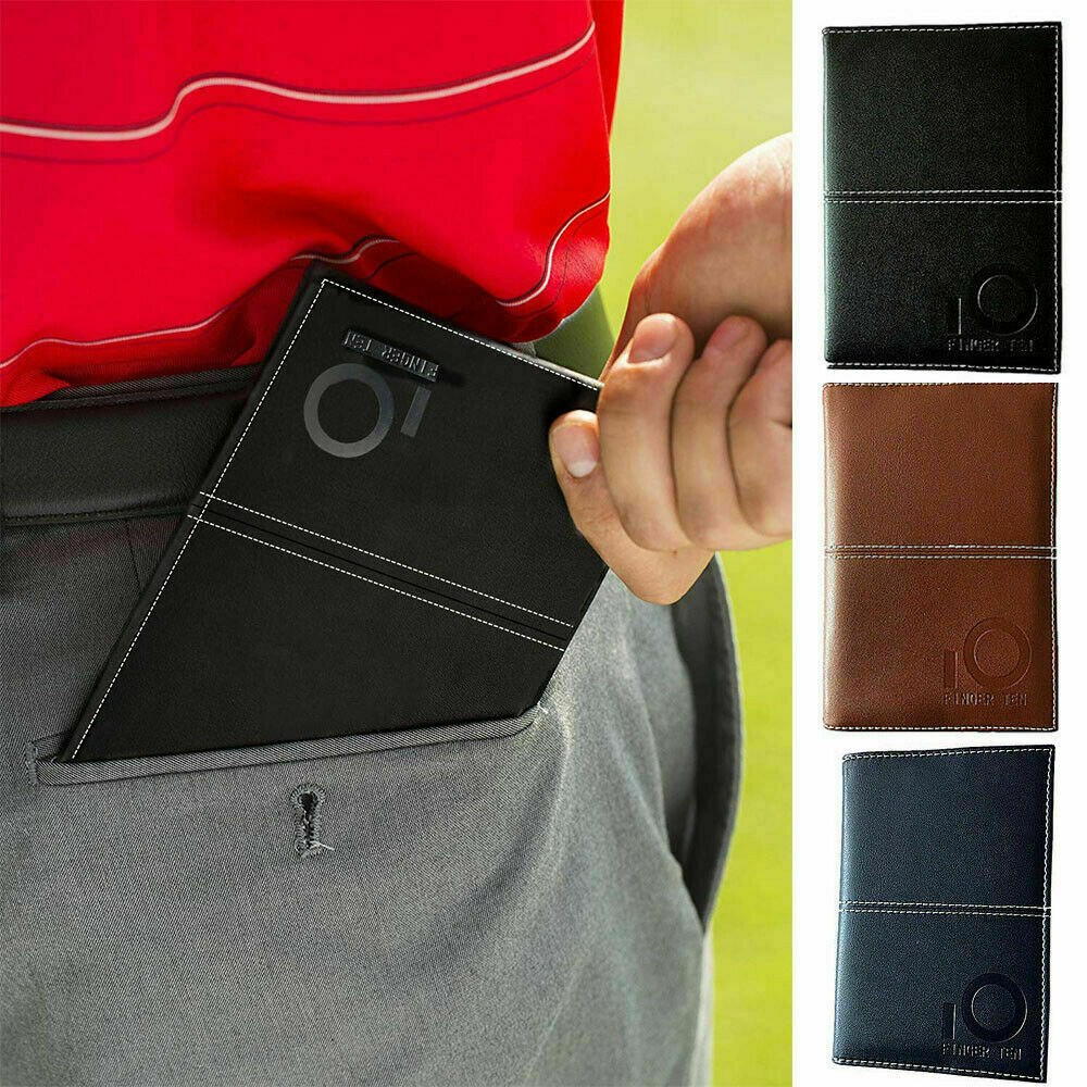 Leather Golf Scorecard Holder with 2 Score Sheets Deluxe Book Black ...