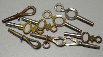 Set of 9 Antique Pocket Watch Keys /Tools/ Winder/ Winder Keys ...