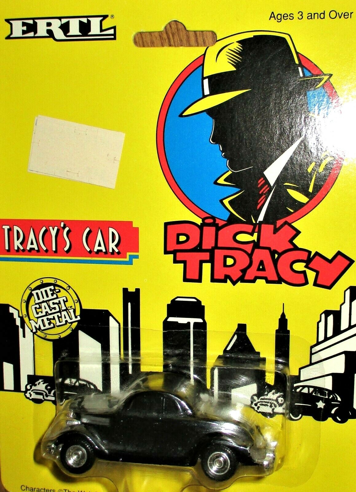 1990, 1:64, ERTL/Walt Disney, Dick Tracy Diecast Black Coupe, TRACY'S ...