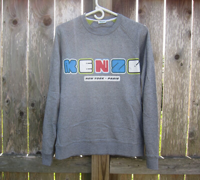 Kenzo Paris New York Crew Sweat Mens Medium Anthracite Pullover ...