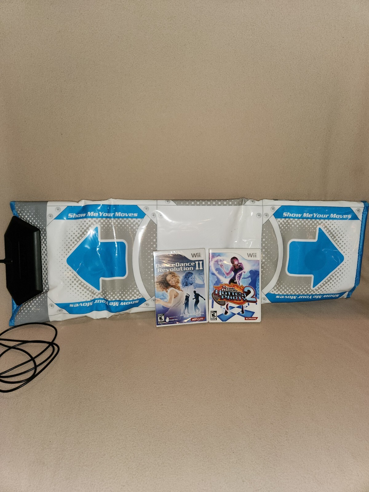 Wii Dance Dance Revolution Bundle (Hottest Party 2 + II + Mat) **TESTED ...