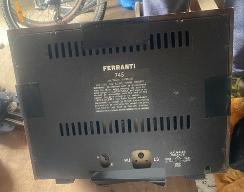 Valve Radio Vintage Ferranti Model 745 From 1953/4 ? Untested Good ...