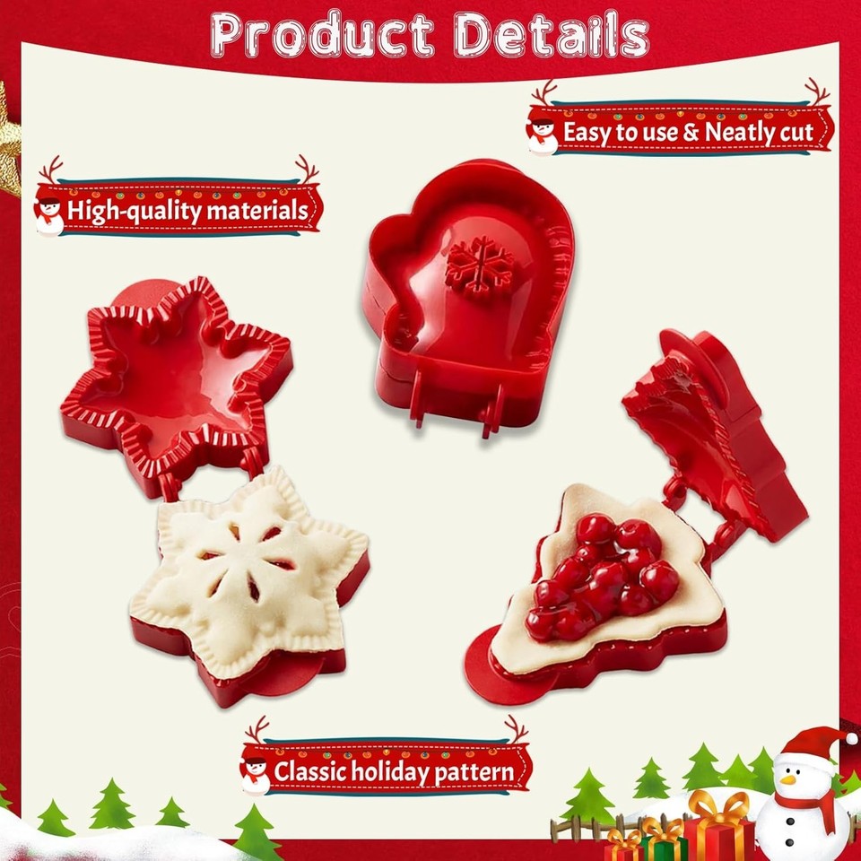 6 Pcs Hand Pie Molds, Dough Presser, Mini Pocket Pie Maker, One Press ...
