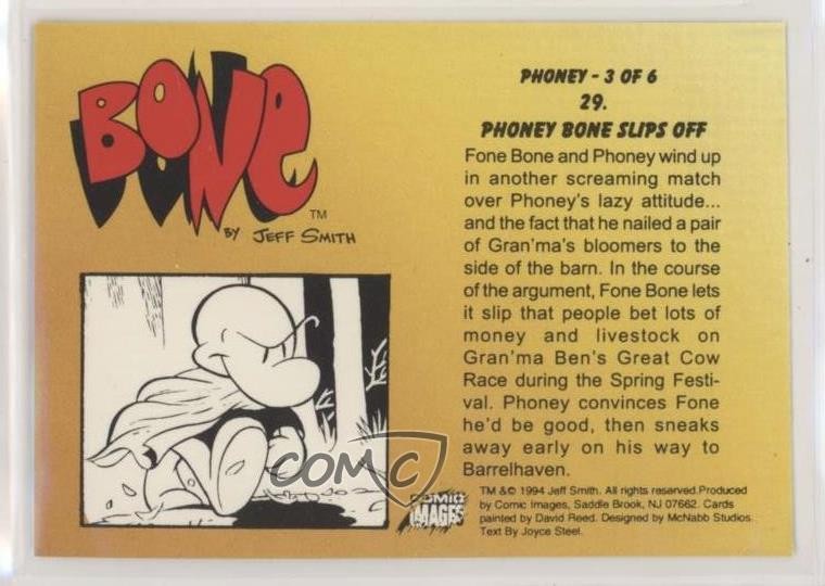 1994 Comic Images Bone - Jeff Smith Phoney Bone Slips Off #29 0s5 | eBay