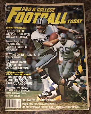 Vintage 1978 Pro & College Football Today NFL Magazine Roger Staubach ...