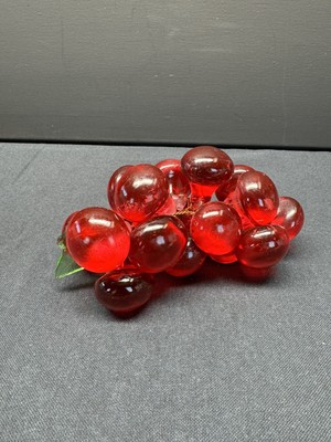 Red Glass Grape Cluster w/ Leaves 1970s | eBay