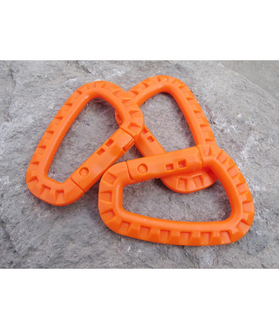 TACTICAL CARABINER 200 POUND D SHAPE CLIP HOOK ARMY MOLLE PLCE ...