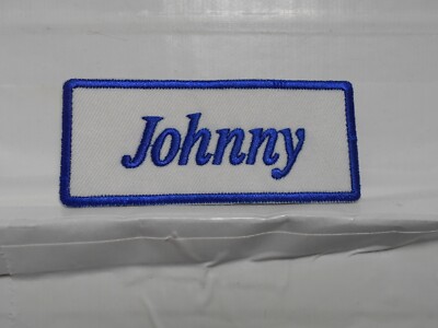 JOHNNY NEW EMBROIDERED SEW / IRON ON NAME PATCH ASSORTED COLORS | eBay
