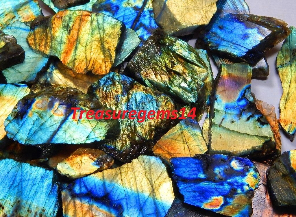 1260 CT NATURAL MULTI FIRE LABRADORITE SPECTROLITE ROCK ROUGH TILE SLAB ...