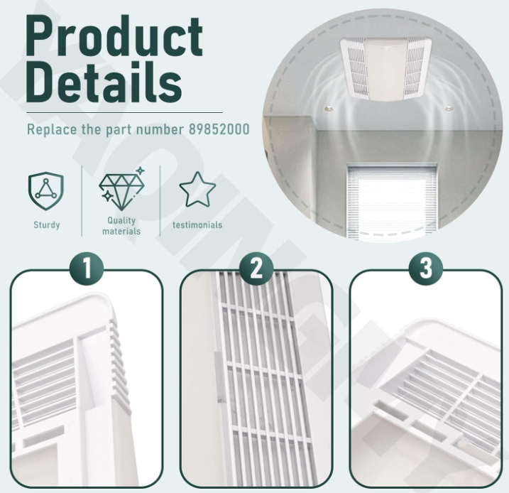 FITS Broan Nutone S89852000 665 665RP Grille & Lens Assembly | eBay