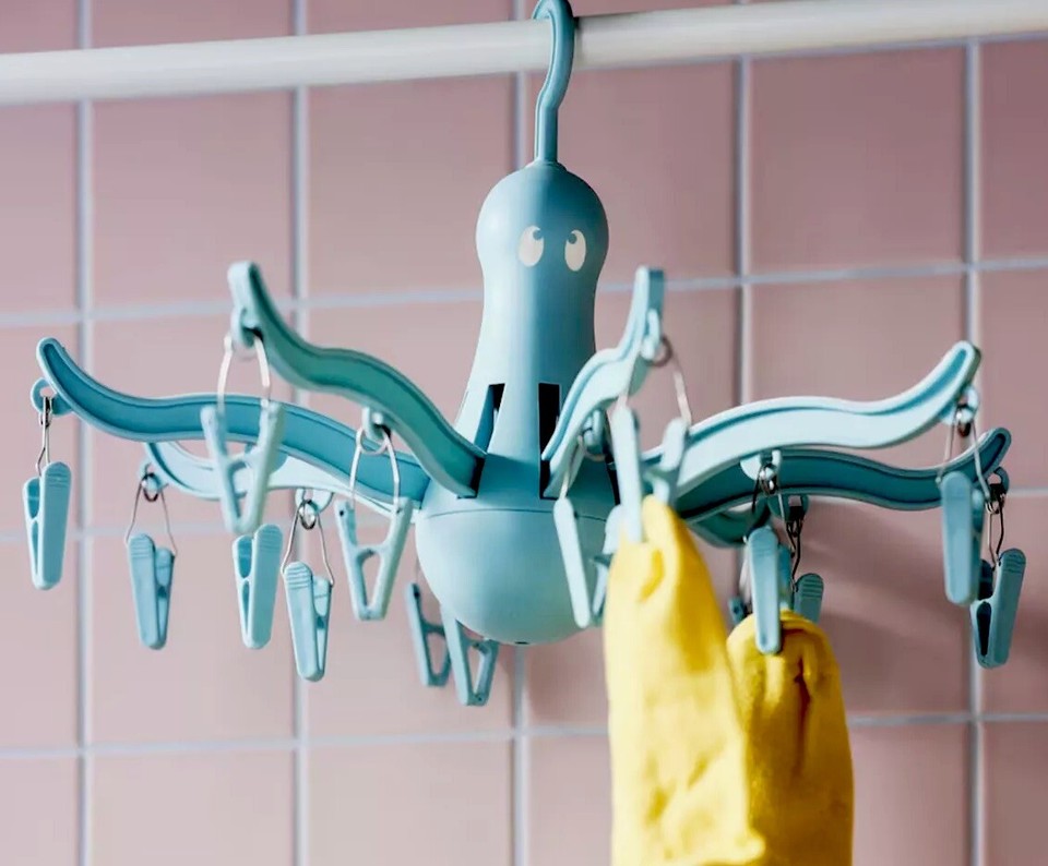 IKEA PRESSA Octopus hanging dryer w/16 clip pins laundry foldable ...