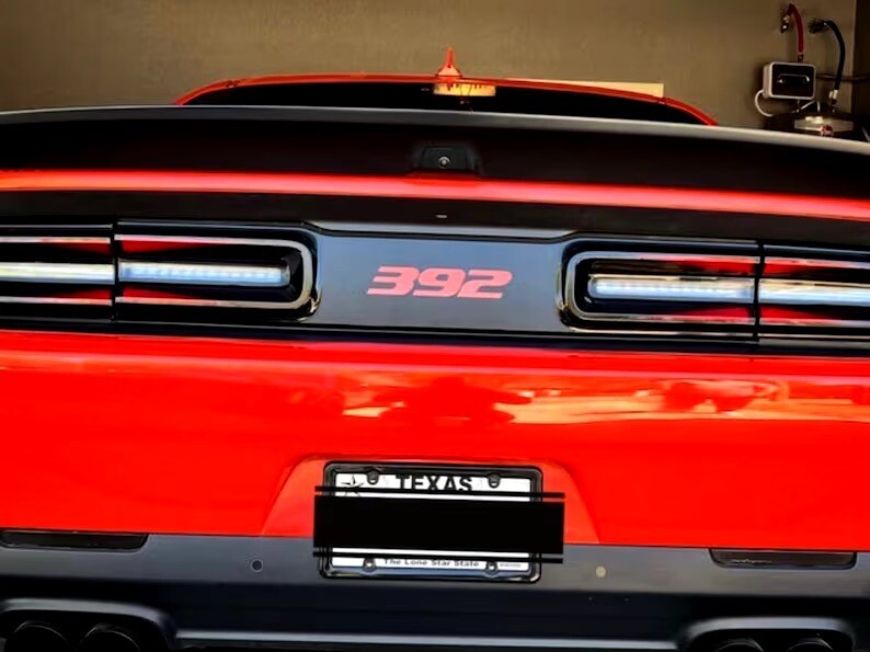 Custom Challenger Taillight Divider Decal - Blank / Debadged + 392 Hemi ...