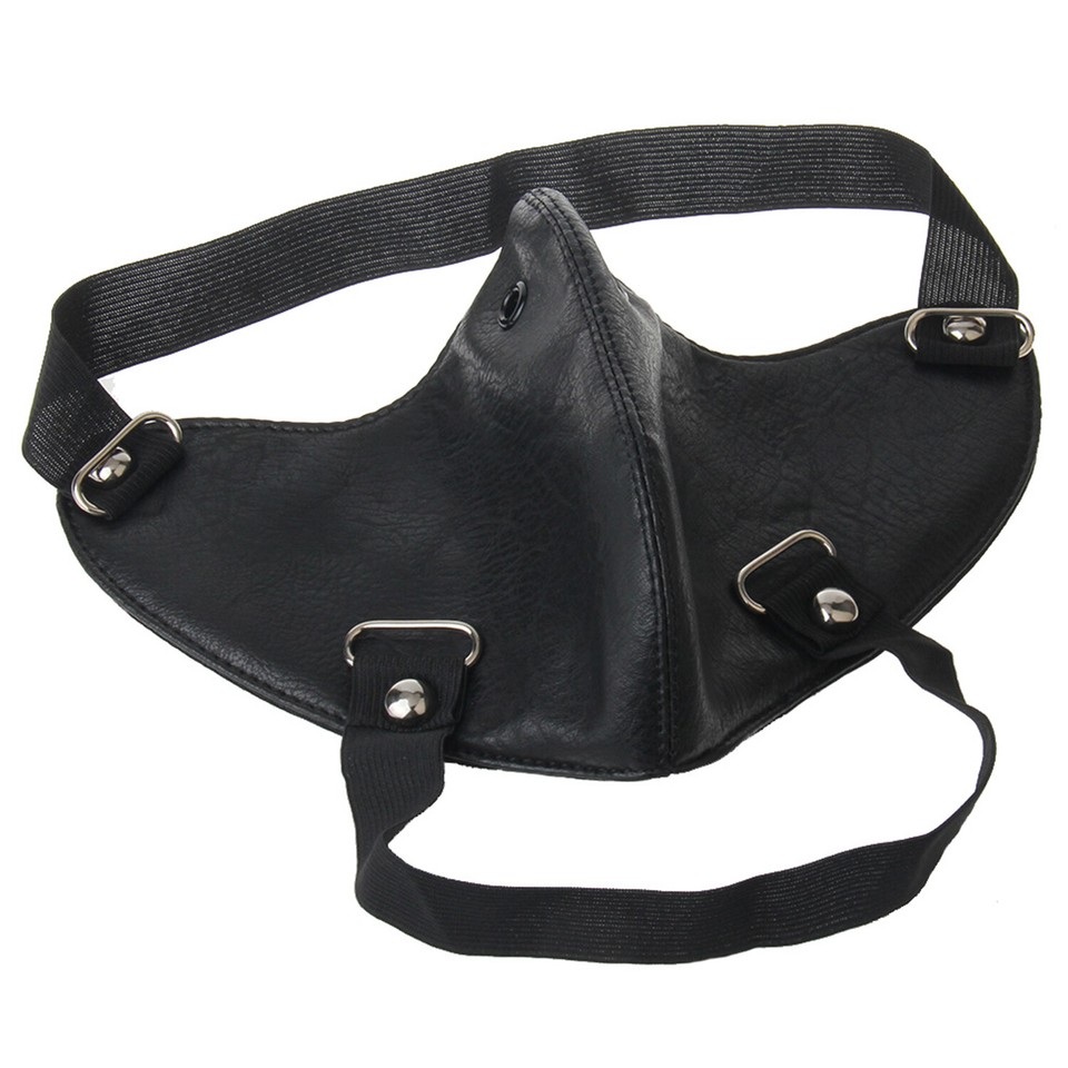 Outdoor Sports Biker Motorcycle Leather Anti-Dust Half Face Mouth ...