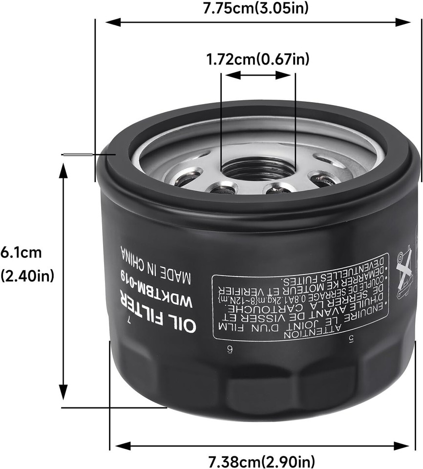 49065-0721 Oil Filter Compatiable with Kawasaki FR730V FX730V FR691V ...