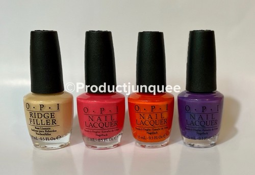 OPI Nail Polish LOT Of 4 Ridge Filler Strawberry Margarita Hague Funky ...