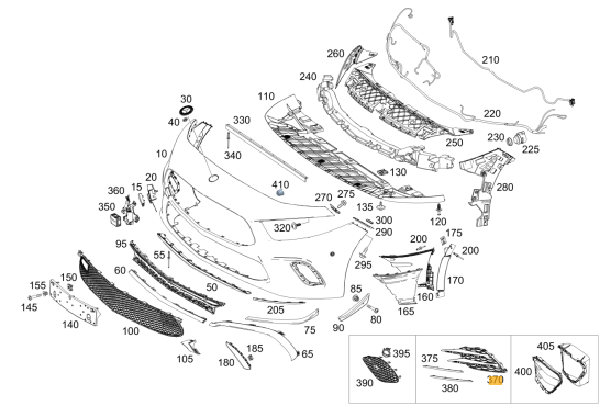 MERCEDES-BENZ A W177 AMG FRONT BUMPER LOWER GRILL A1778858300 ...
