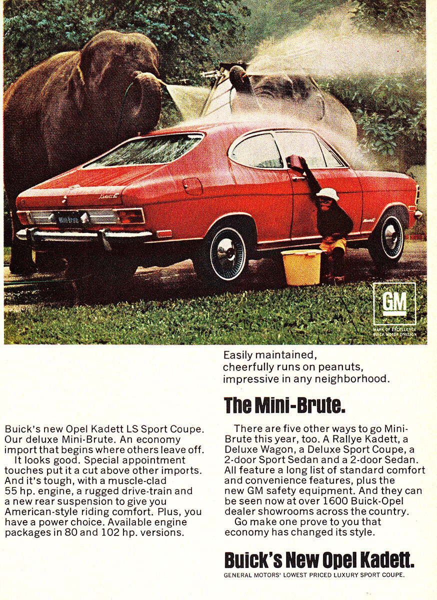 1968 Buick Opel Kadett: Mini Brute Vintage Print Ad | eBay