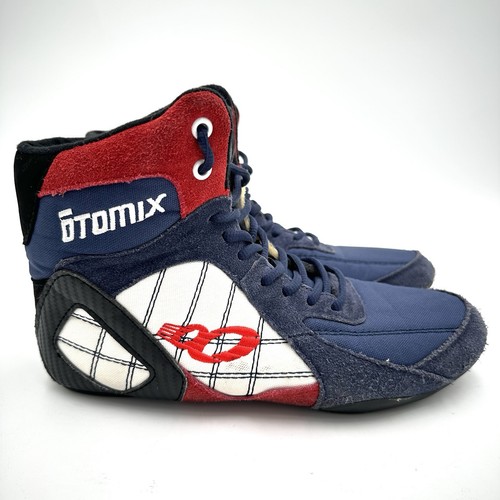 Otomix Body Building Weight Lifting Shoes Red White Blue Mens Size 7.5 ...